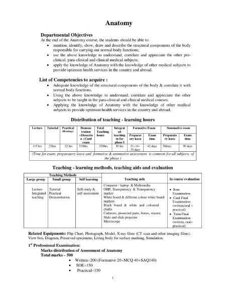 Comprehensive Anatomy Curriculum for Medical Studies - ملف