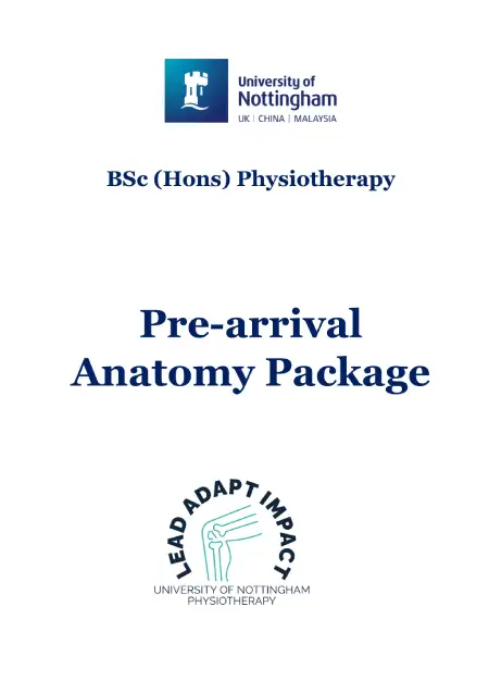 Pre-arrival Anatomy Package for BSc Physiotherapy - ملف